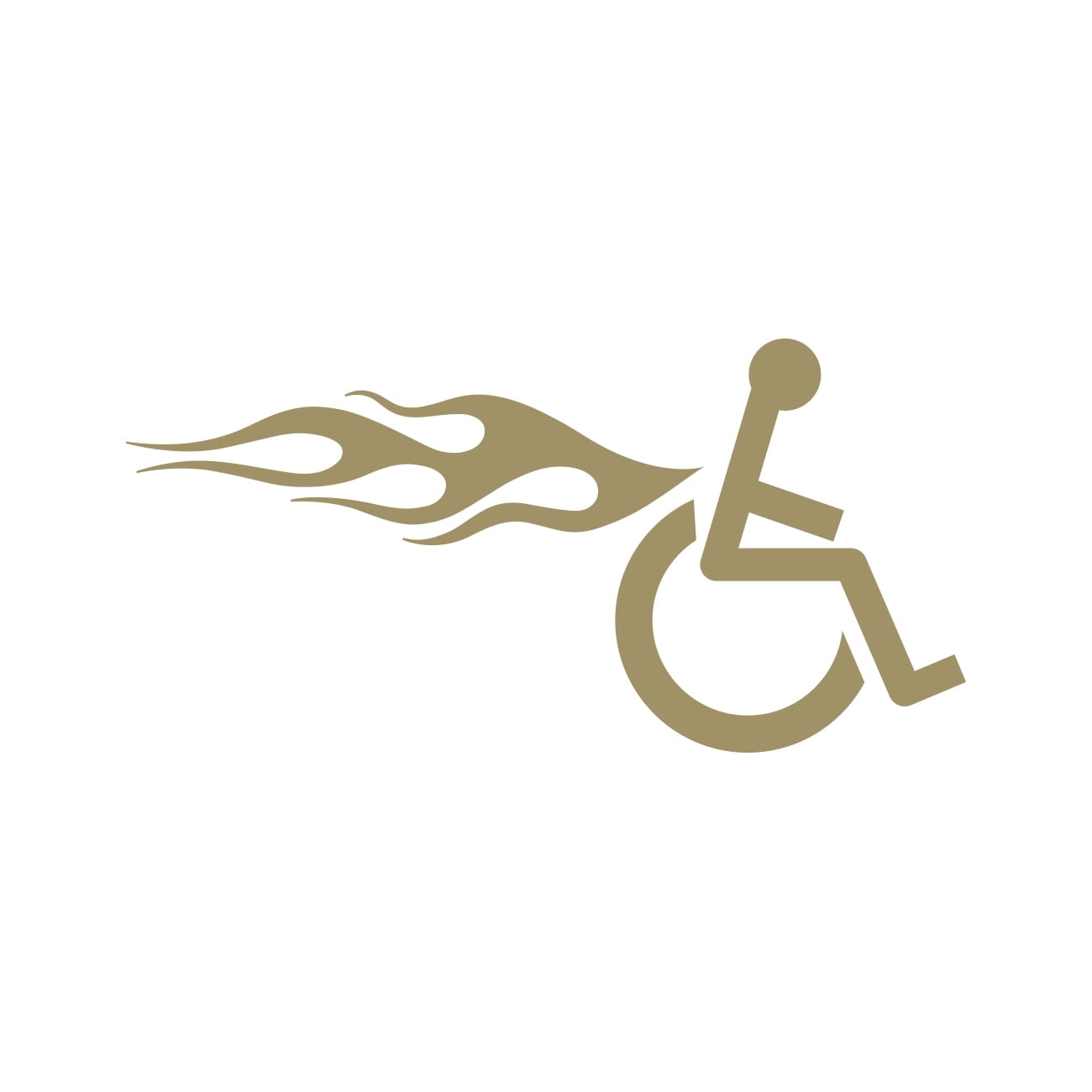 Right Facing Wheelchair with Flames Sticker Decal Die Cut - Self ...