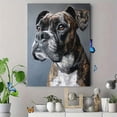 Boxer Dog Portrait Canvas Print Wall Art for Living Room Bedroom Office ...