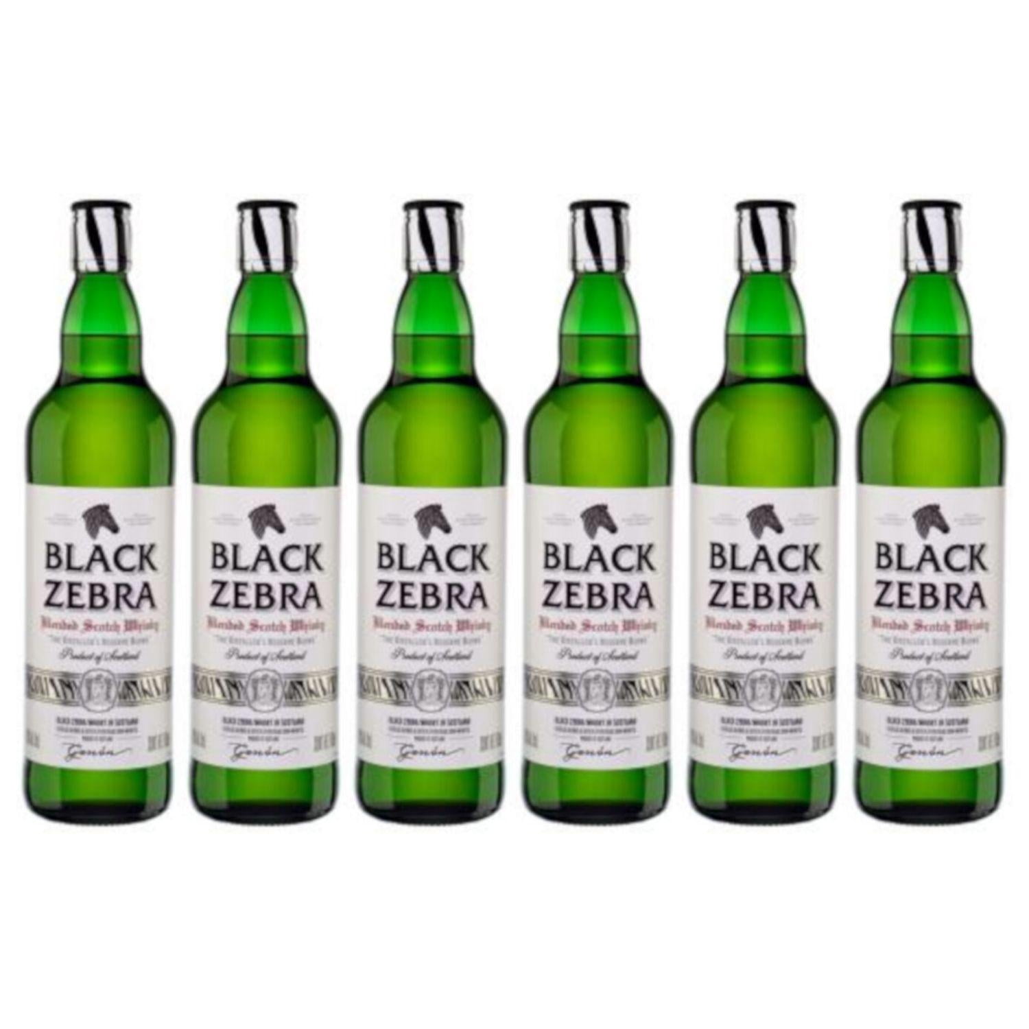 Pack de 6 Whisky Black Zebra 750 ml Zebra | Walmart en línea