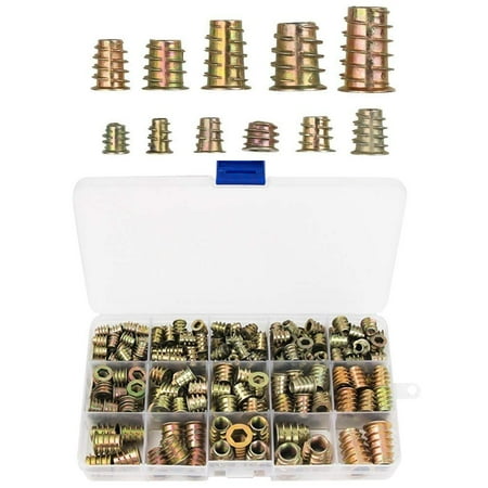 230 Pieces Zinc Alloy Hexagonal Threaded Insert Nuts Threaded Inserts ...