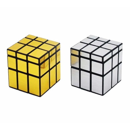 Mirror Speed Cube Puzzle 3x3x3 Gold And Silver Mirror Magic Cube ...