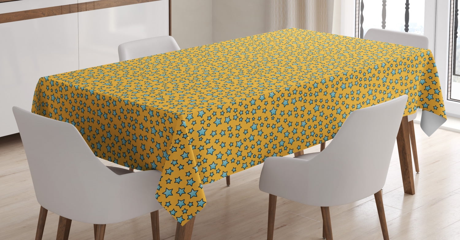 Stars Tablecloth, Abstract and Modernistic Design Irregular Order ...
