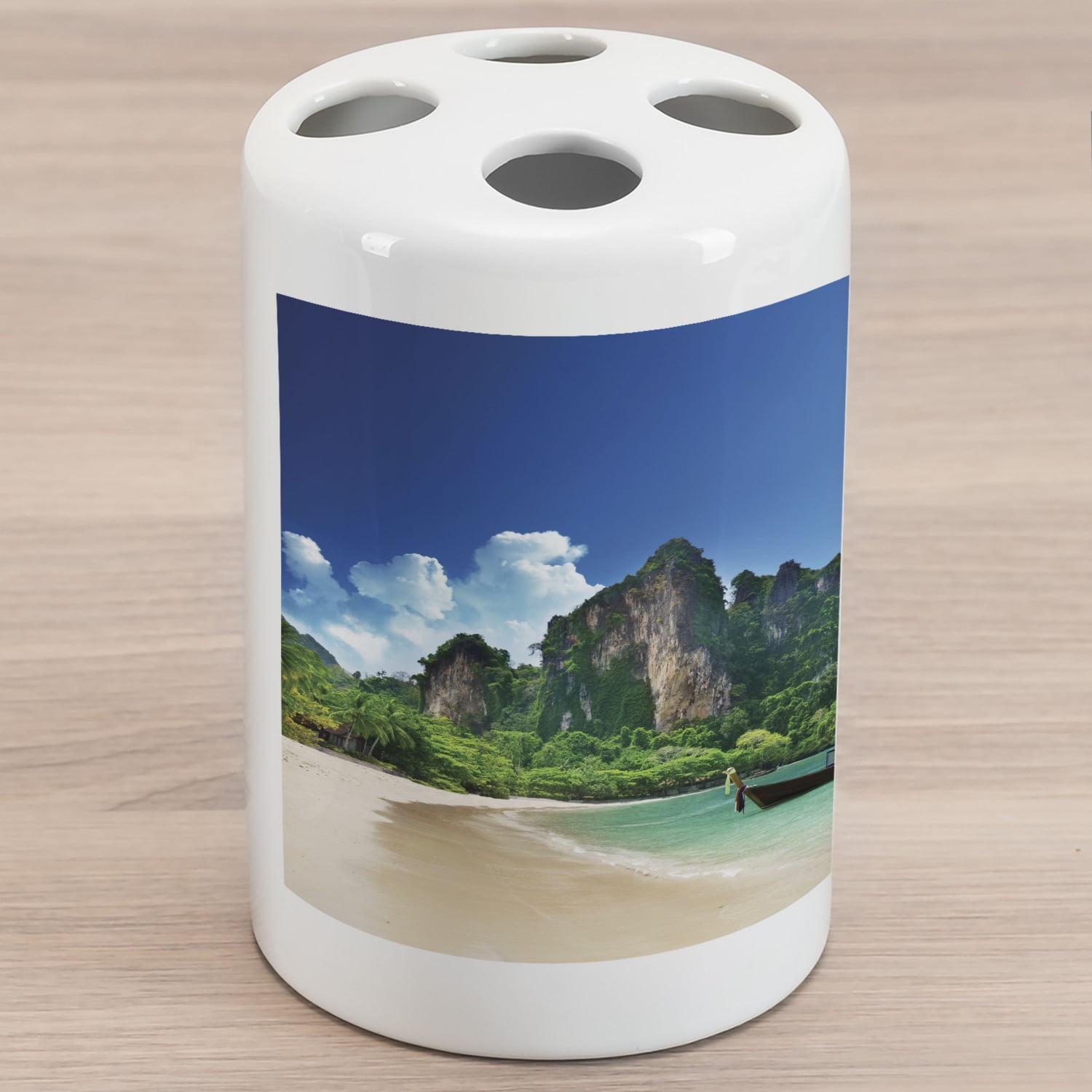 Tropical Ceramic Toothbrush Holder, Railay Beach Krabi Thailand Small ...