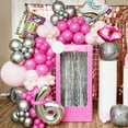 Beyondtrade 130pcs Y2k Hot Pink Silver Disco Balloons Garland Arch Kit ...