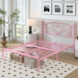 Yoneston 12" Full Size Heavy Duty Metal Platform Bed Frame with Love ...