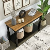 Furniture of America Harrington Rustic Wooden Entryway Farmhouse Table, Antique Black/Oak, 47 ...
