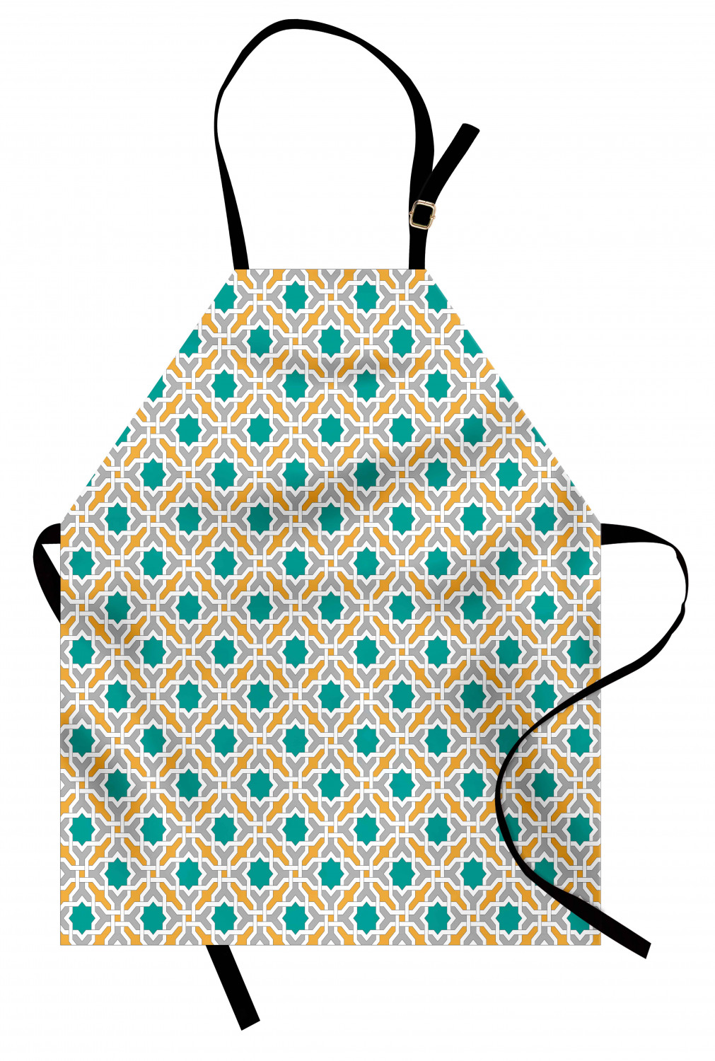 Teal Apron Geometric Pattern Eastern Religions Inspired Oriental ...