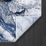 Abani Regal Collection Elegant Modern 8' x 10' Grey Blue Marble Area ...