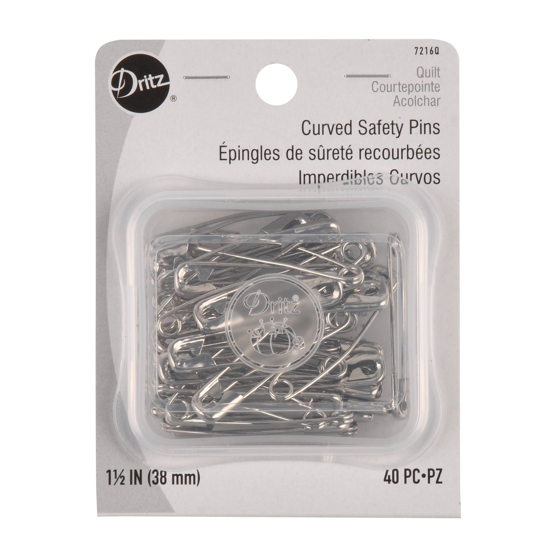Dritz Curved Safety Pins, 40 Count - Walmart.com - Walmart.com