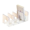 Acrylic Book End Book Shelf Bookend Magazine Stand 4 Compartment Space ...