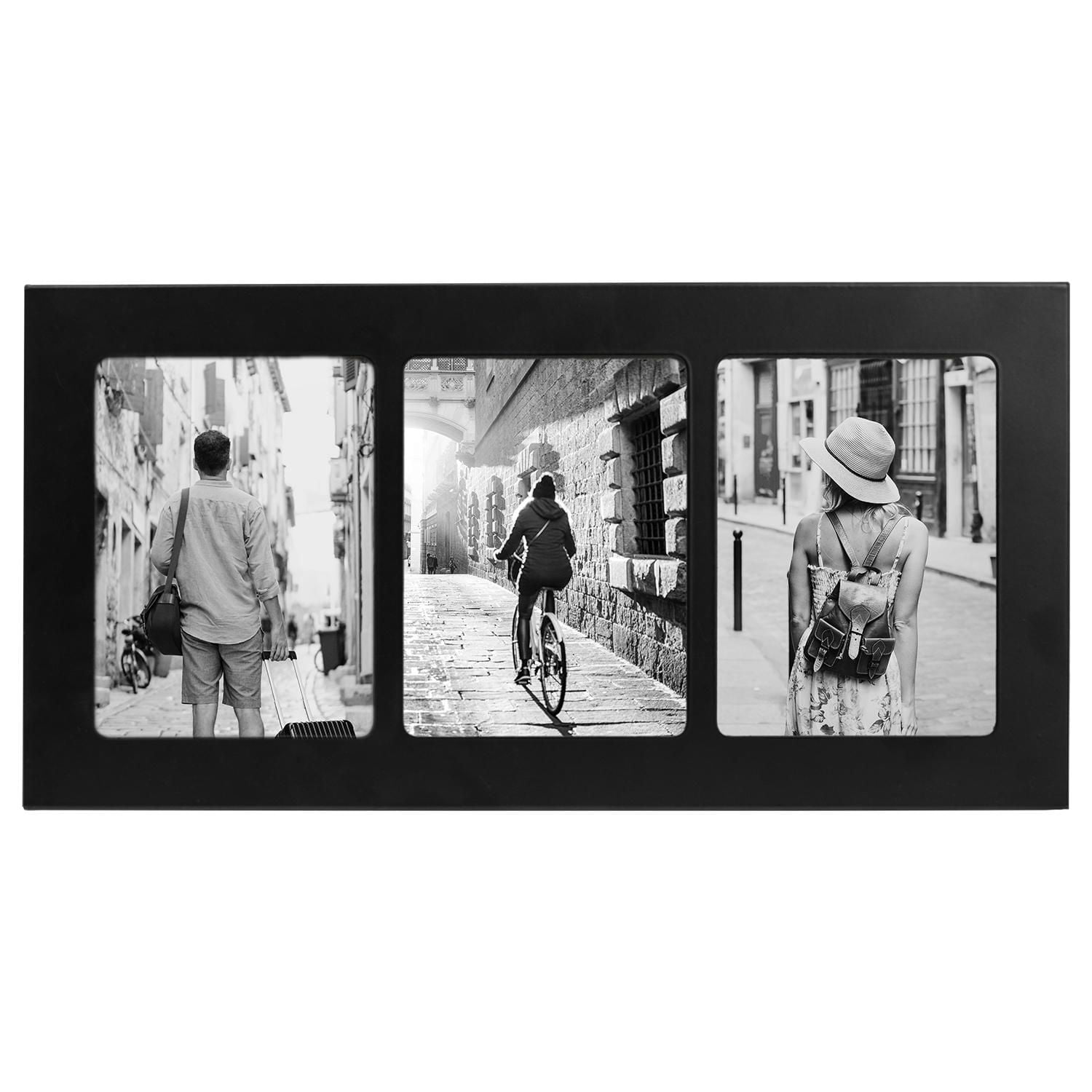 Hometrends 3 Opening Metal Collage Frame, Black 7x14in, 7x14 in ...