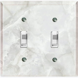 Carrara White Marble Double Toggle Switch Plate, 60% OFF