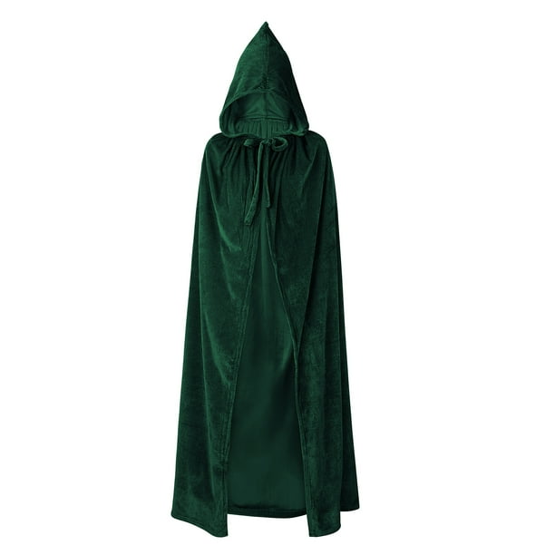 Zando Green Cloak with Hood Women Green Hooded Cape Cloak Unisex ...