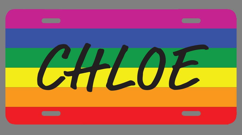 Chloe Name Pride Flag Style License Plate Tag Vanity Novelty Metal | UV ...