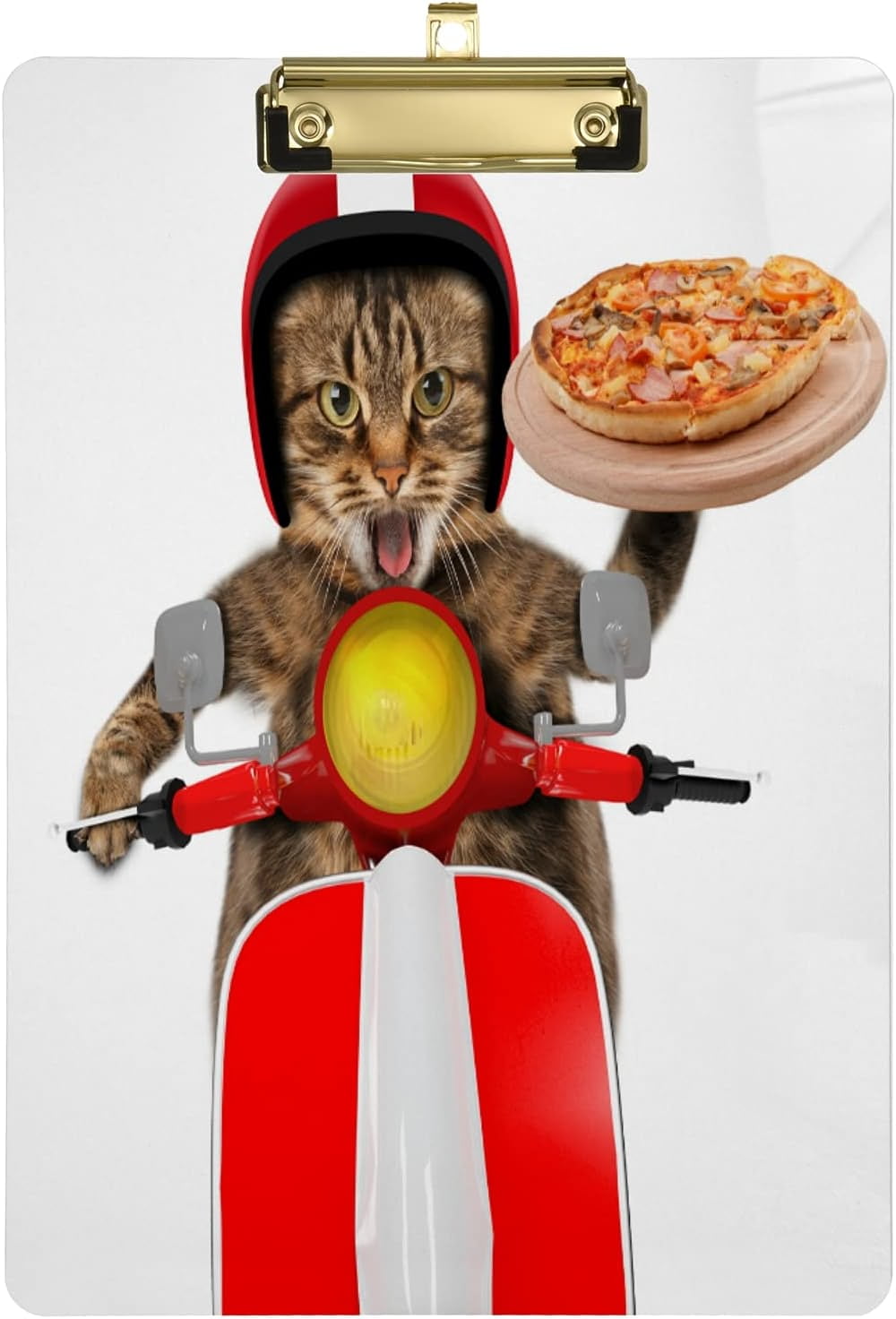 FMSHPON Funny Cat Pizza Clipboard Hardboard Wood Nursing Clip Board and ...
