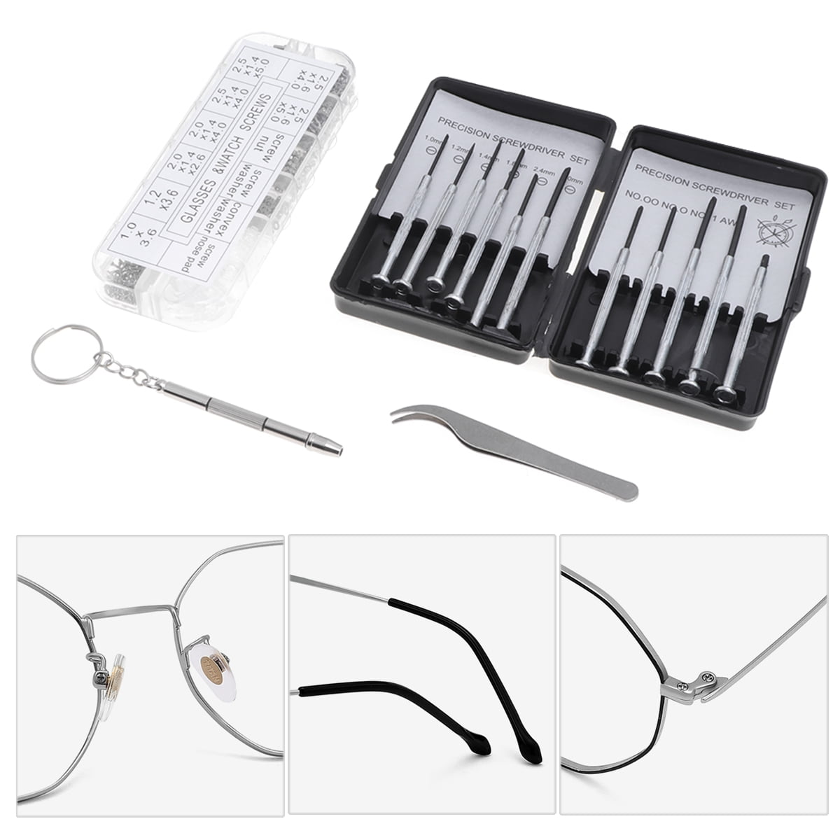 Eyeglass Screwdriver Magnetic Eyeglass Repair Kit, Gold Screws ...