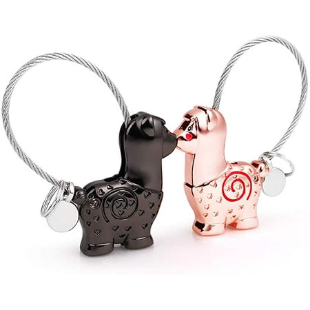 Sweet Kissing Couple Keychain Cute Chain Ring Keyring Set Personalized ...