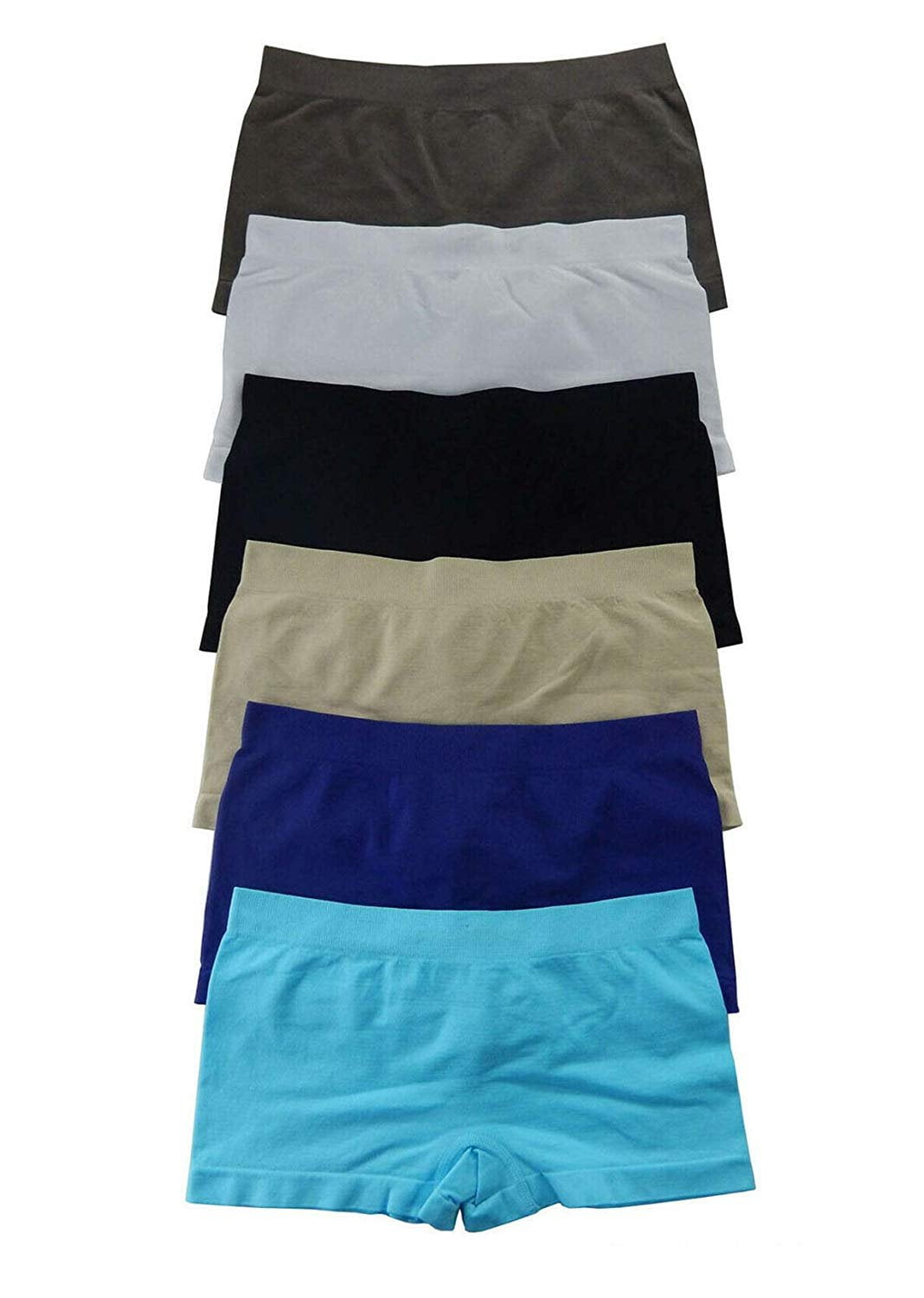 Iheyi 6 Pieces Regular + Plus Size Women Boxer Seamless Boyshorts Panty ...