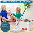 Tsmine Spin Mop Bucket with 4 Wheels, Separate Clean & Dirty Water, 6 ...