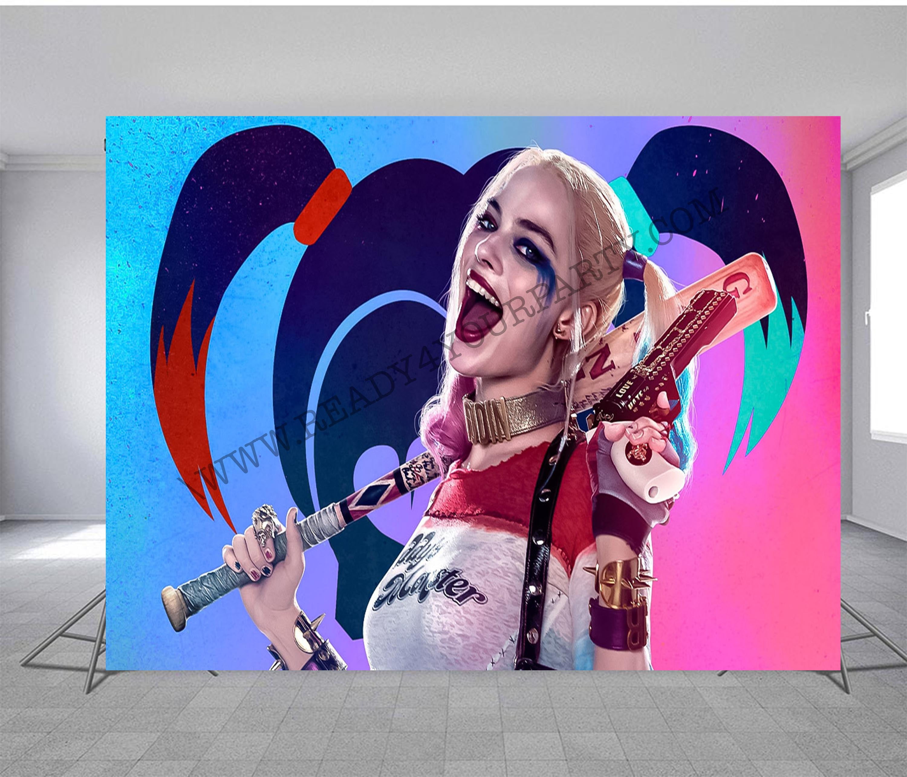 7x5ft harley quinn backdrop decoration party theme big backdrop for ...