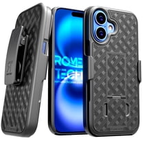 Rome Tech iPhone 16 Case, Black, Kickstand, Belt Clip Holster, Defender ...