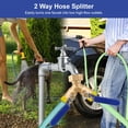 Lingsida 2 Way Heavy Duty Brass Garden Hose Splitter, Full Flow Y Valve ...