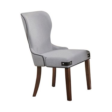 ACME Fabiola Side Chair (Set of 2) in Fabric and Stainless Steel ...