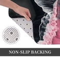 Nelaau Pink White Ocean Waves Print Flannel Anti-slip Floor Mat 16x24in ...