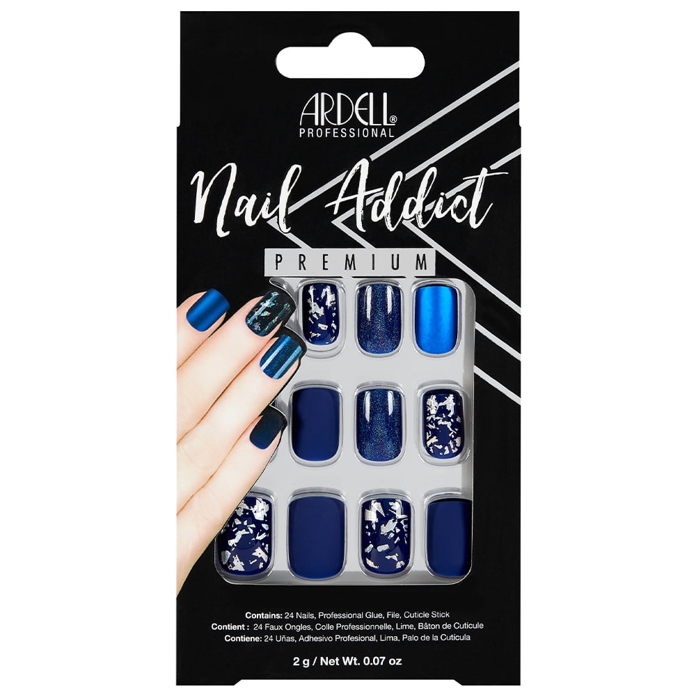 Ardell Nail Addict Artificial Nails, Fake Nails, Matte Blue, 24 Nails ...