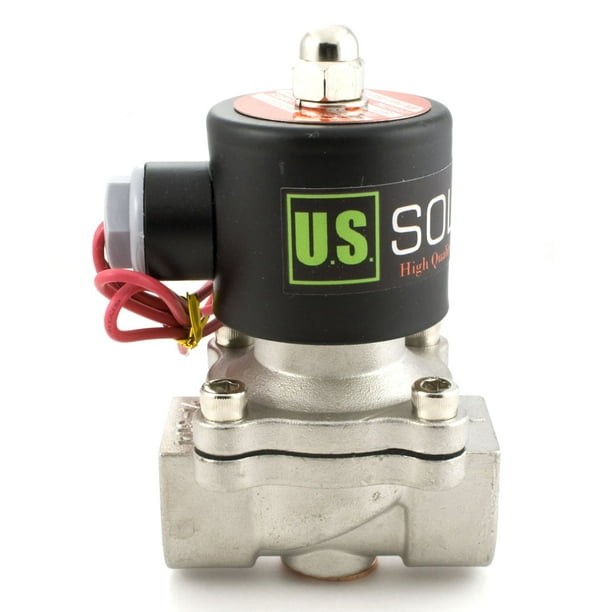 U.S. Solid 3/4" NPT Stainless Steel Electric Solenoid Valve DC 12V VITON Semi-Direct Normally ...