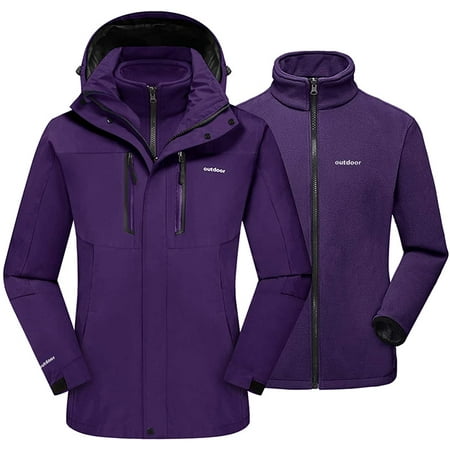 Women's 3-in-1 Ski Jacket Waterproof Snowboard Fleece Inner with ...