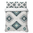 Boho Aztec Turquoise Geometric 3 Pieces Quilt Set,1 Quilt with 2 Shams ...