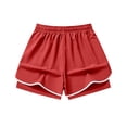 2 in 1 Double Layer Running Shorts for Women High Waisted Gym Short ...