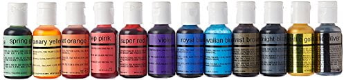Chefmaster Airbrush Food Coloring Set – 12 Popular Colors in .64 fl. oz ...