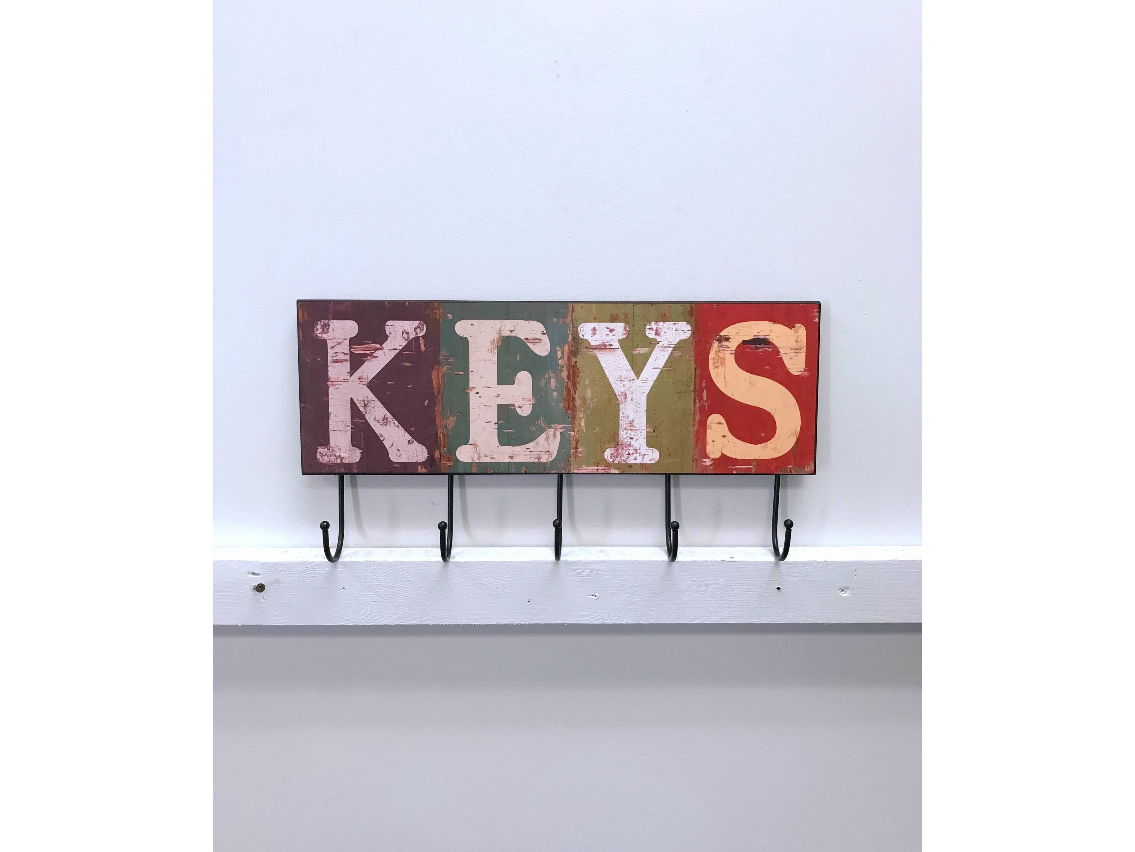 Keys Hook Wooden Sign Wall Decor | Walmart Canada