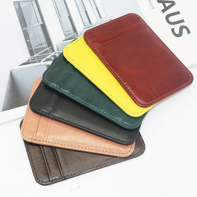 Juliy Card Holder Slim Small Wallet Faux Leather Solid Color Drivers ...
