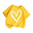 Byoo Toddler Girls Heart Print T Shirt Crew Neck Short Sleeve Casual ...