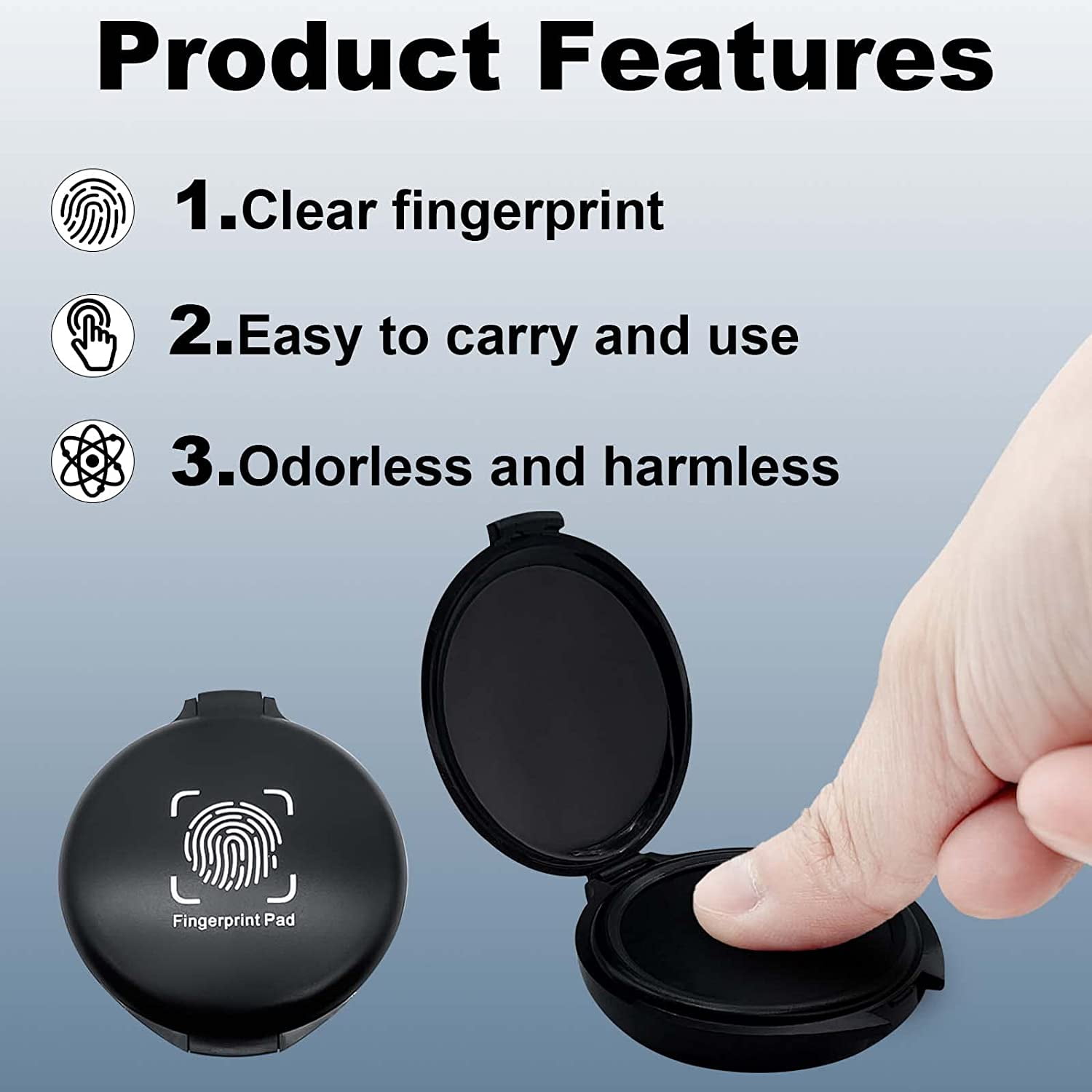 ID Card Fingerprint Kit Ink Pad For Fingerprints DUUPEAK Fingerprint ...