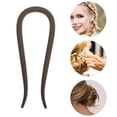 Unique Bargains U-shaped Hair Pin 4.33"x1.57" 1 Pc Matte Dark Brown ...