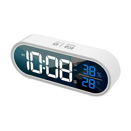 savreitly Digital Alarm Clock Rechargeable Voice-activated LED Music ...