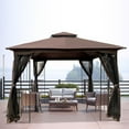 10' x 10' Outdoor Canopy Gazebo With Ventilated Double Roof And ...