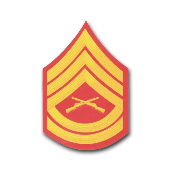 5.5 Inch USMC E-7 GUNNERY SERGEANT RED/GOLD CHEVRON VINYL TRANSFER ...