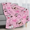 Cowardly Dog - Courage Pink Cartoon Blanket Soft Funny Throw Blanket ...