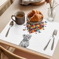 Abstract Lion Cotton Linen Placemats Set of 12, Colored Heart Paint Red ...