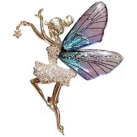 Ballet Dancer Brooches for Women Girls, 2-color Transparent Wings Angel ...