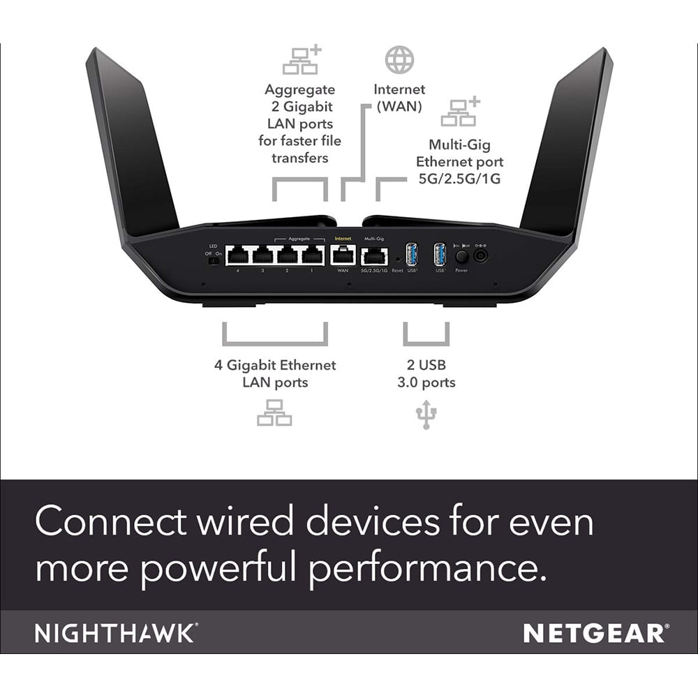 Buy NETGEAR Nighthawk Wi-Fi 6 Router (RAX120) 12-Stream Dual-Band ...
