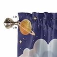 Cartoon Rocket Window Curtains Valance Set of 3 Cloud Space Stars Cute ...