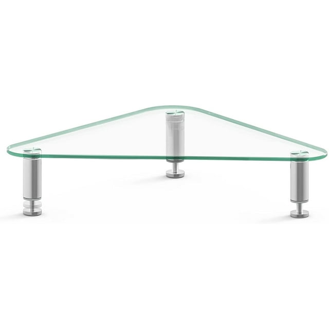 W Triangle Tempered Glass Monitor Riser Desktop Corner Stand Height ...