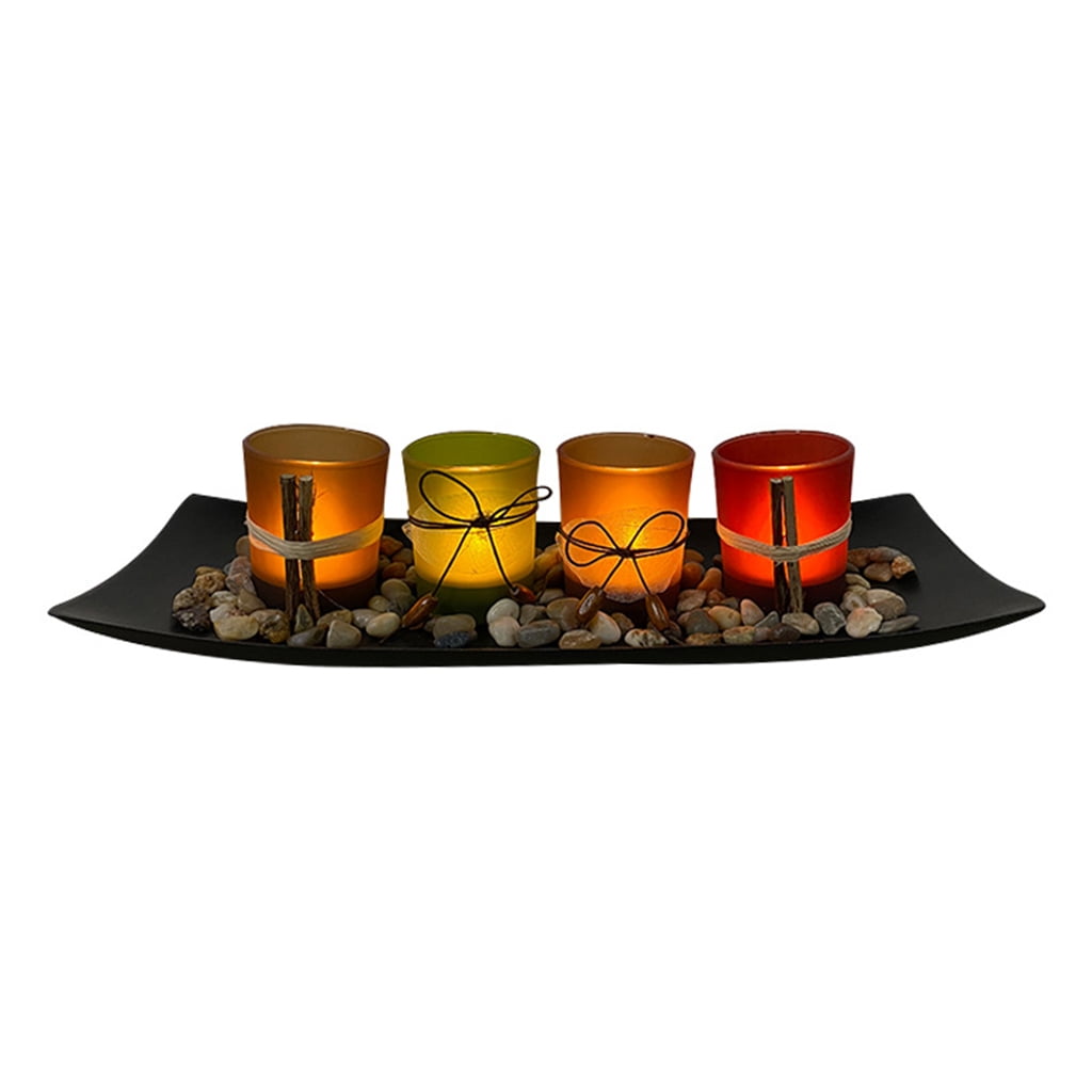 Candle Holders Set for Bathroom Decorations Candles Tray Centerpieces ...