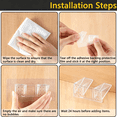 XIBUFE 6-Pack Heavy-Duty Adhesive Shelf Brackets, Large Size Double Row ...